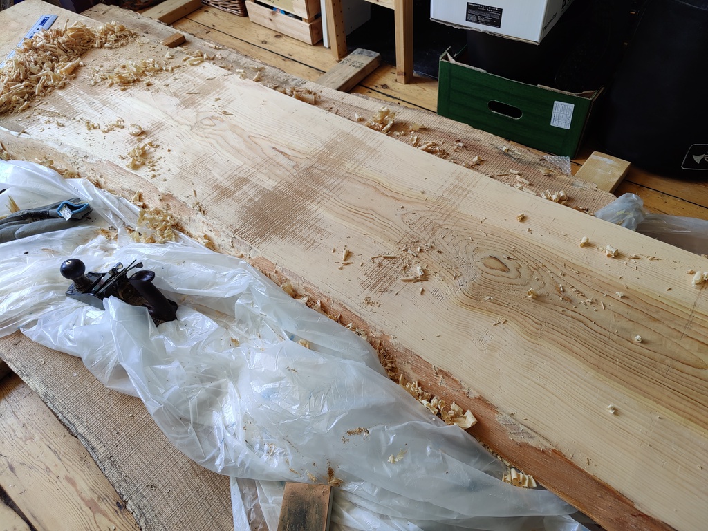 Building the cedar slab bench. · Designing Overload